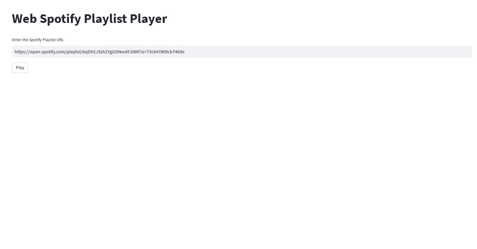 Web Spotify Playlist Player by Apps