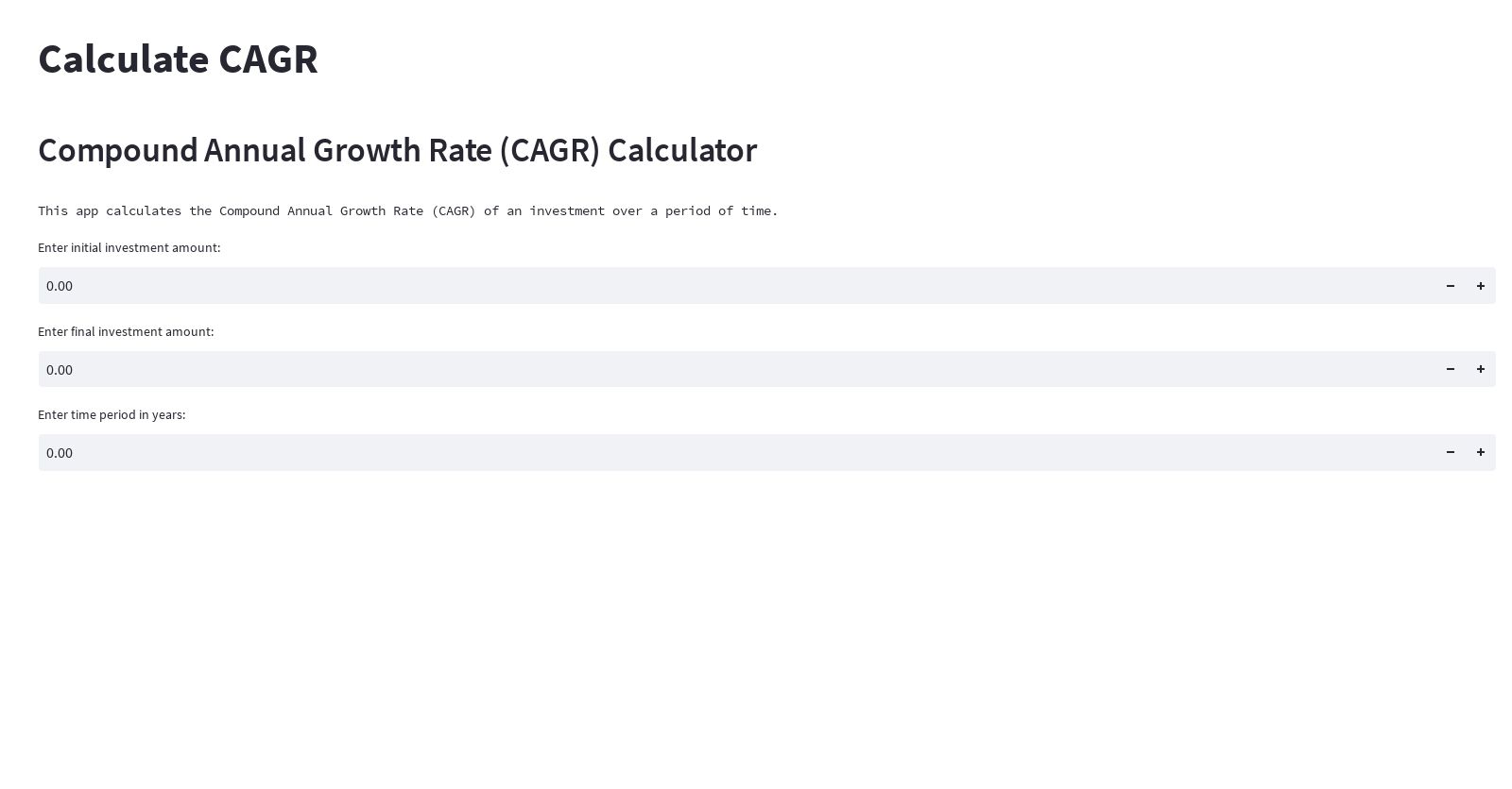 Calculate CAGR by Apps