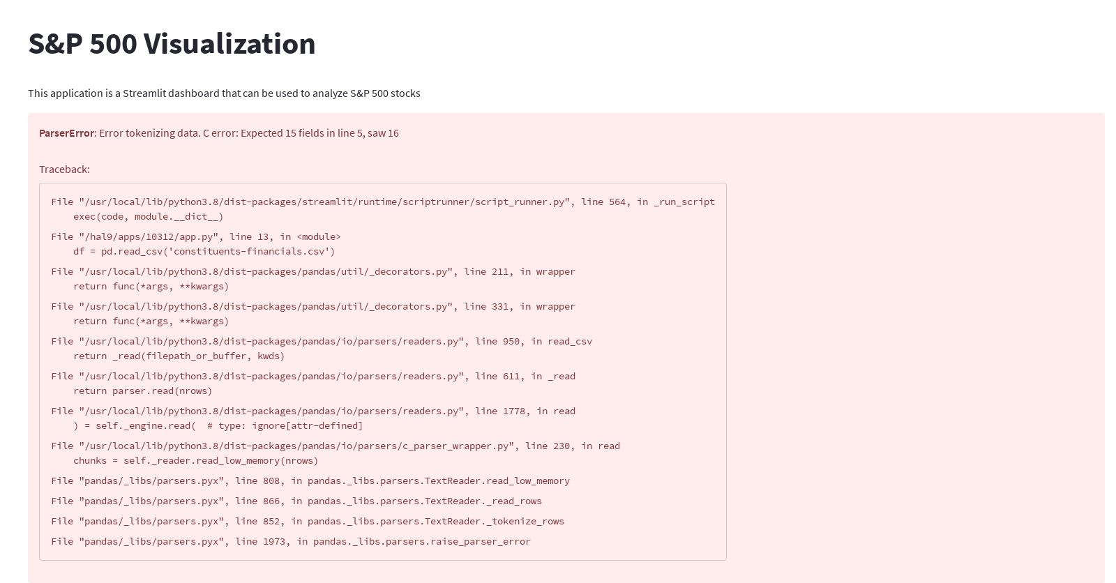 S&P 500 Visualization by Prompt